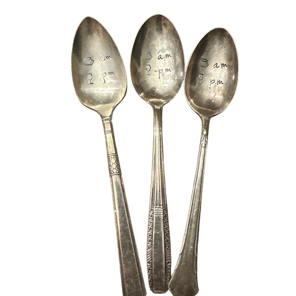 Dining | Vintage 3 Engraved Am Pm Spoons | Poshmark